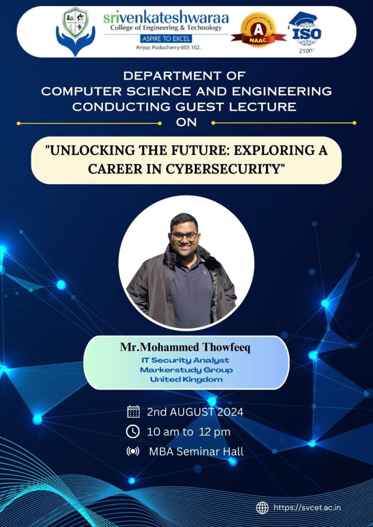 Cyber Security Guest Lecture for CSE Students on 2nd August 2024 - SVGI ...