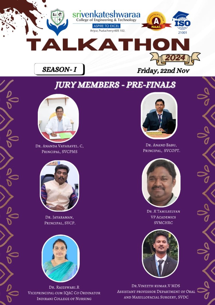 TALKATHON 2024 SEASON 1 for I YEAR SVCET STUDENTS - SVGI TRIUMPH